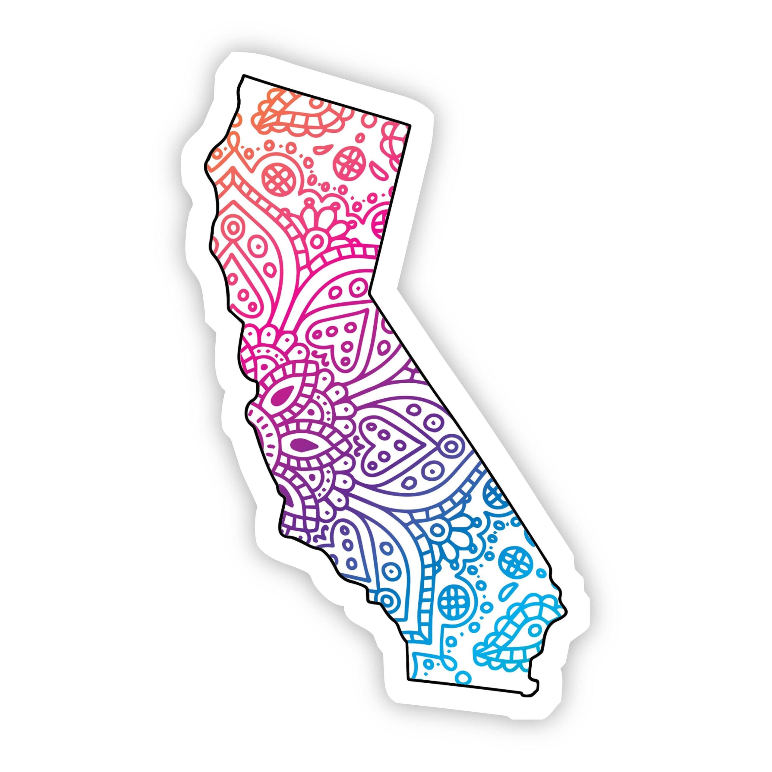 California Mandala Pattern Sticker – StickerStory.co