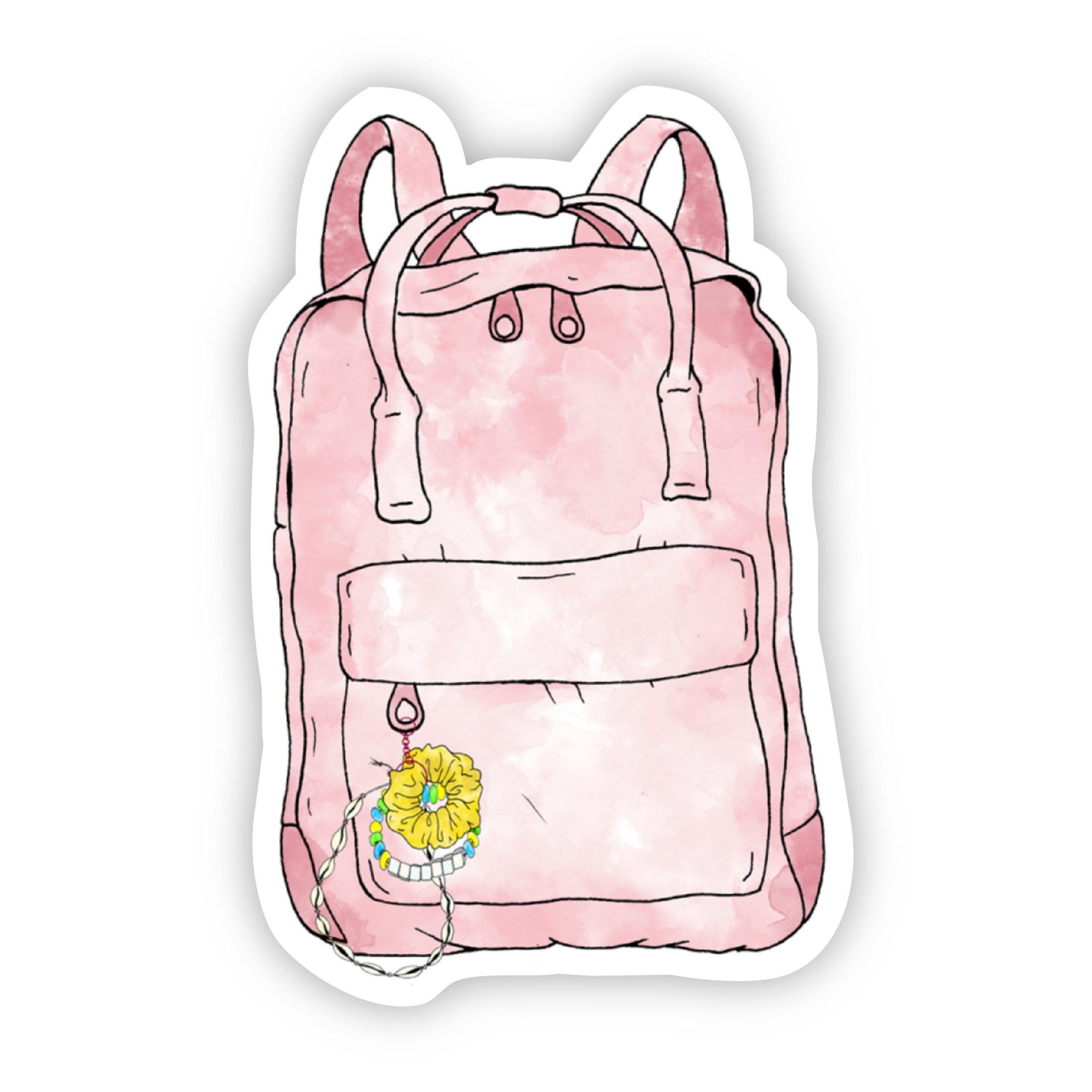 Pink Watercolor Backpack Sticker – StickerStory.co