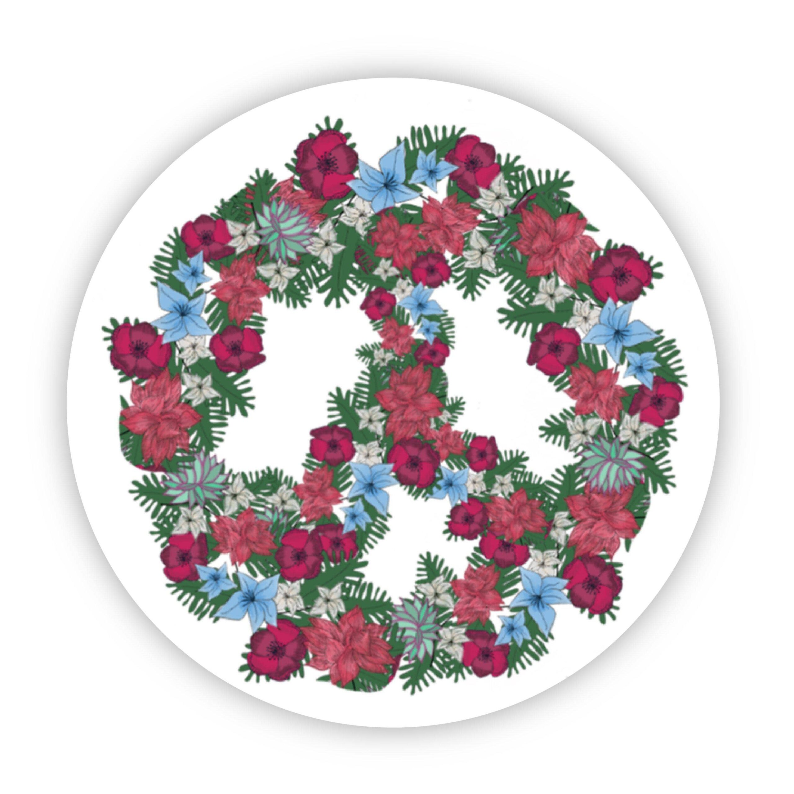 Floral Peace Sign Sticker – StickerStory.co